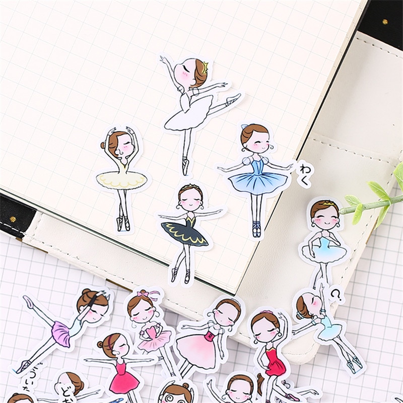 40 PCS Cartoon ballet student Paper Sealing Sticke... – Grandado