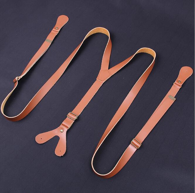 Two-layer leather strap with lazy waist belt suspe... – Grandado