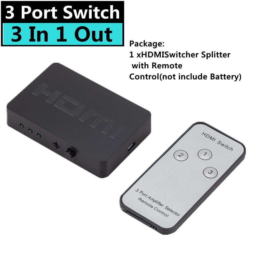 HDMI-compatible Splitter 3 Port Hub Box Auto Switc... – Vicedeal