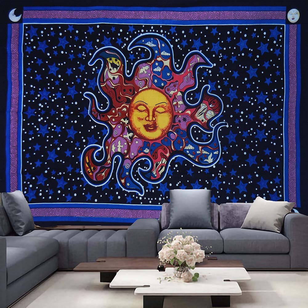 Sun Mandala Tapestry Aesthetic Room Decor Wall Han... – Vicedeal