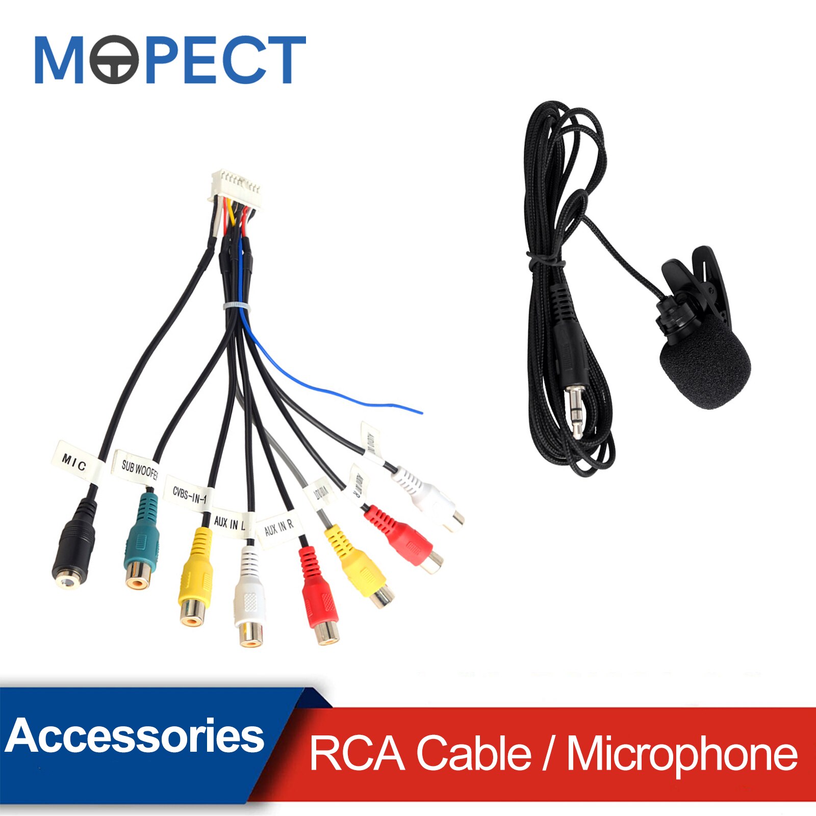 MOPECT Car Radio RCA Cable Extra Microphone Cable ... – Grandado