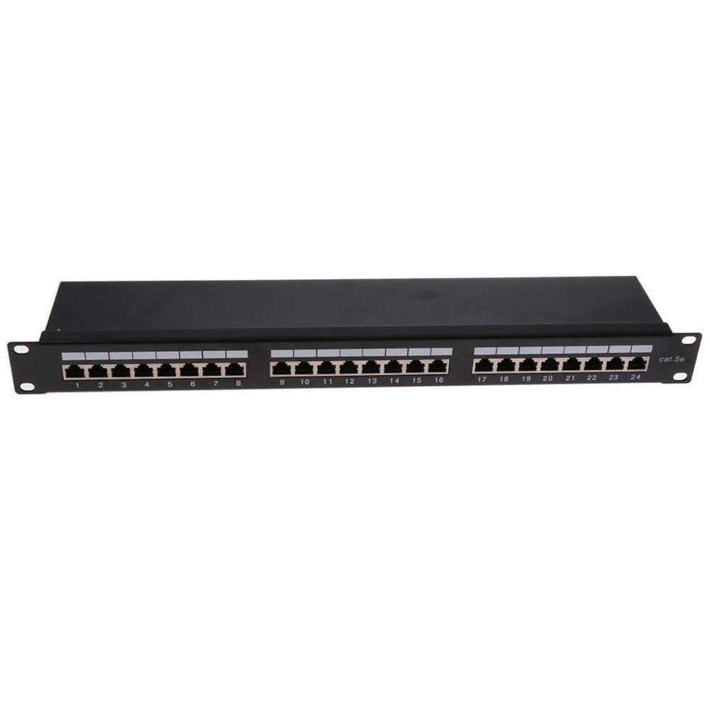 19inch 24Port CAT5E LAN Network Shielded Staggered... – Grandado