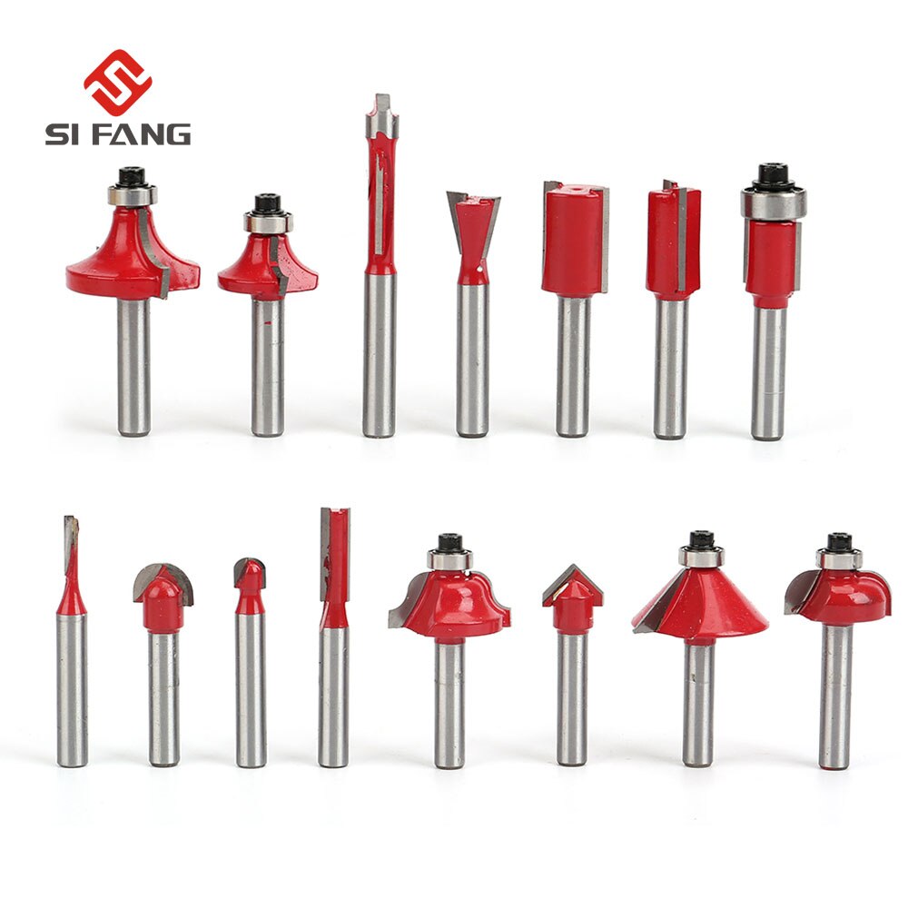 15Pcs 1/4" Shank Tungsten Carbide Router Bit Set W... – Grandado