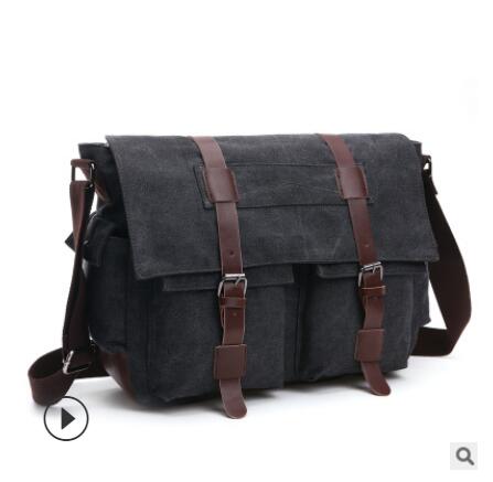 Men Canvas Messenger Bag Casual Man Shoulder Bag M... – Grandado