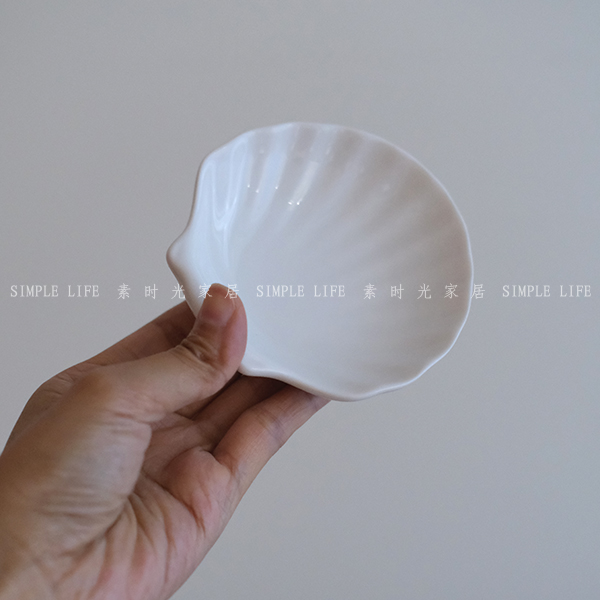 Ceramic Shell Plate Storage Trays Pure White Break... – Grandado