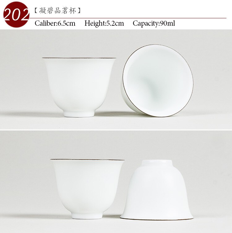 NO.202 Chinese White Ceramic tea cup 90ml Kung fu ... – Grandado