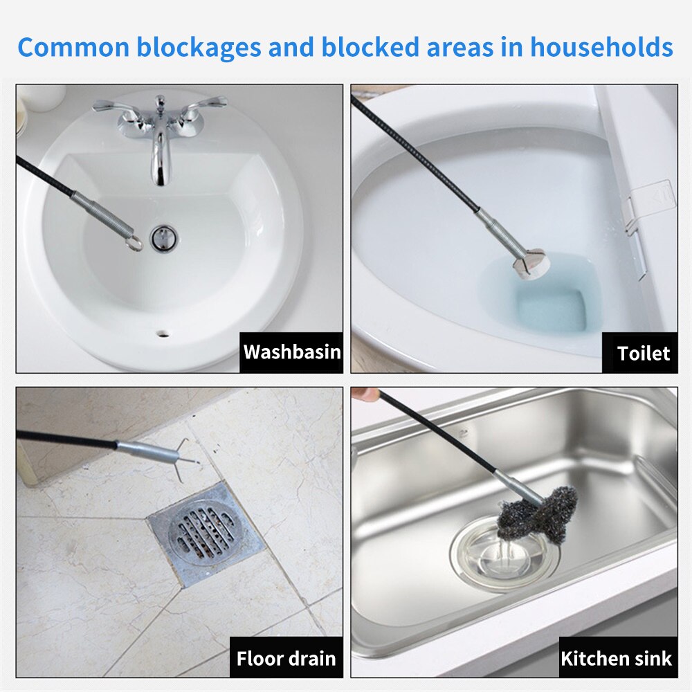 60cm Drain Snake Spring Pipe Dredging Tools Dredge... – Grandado