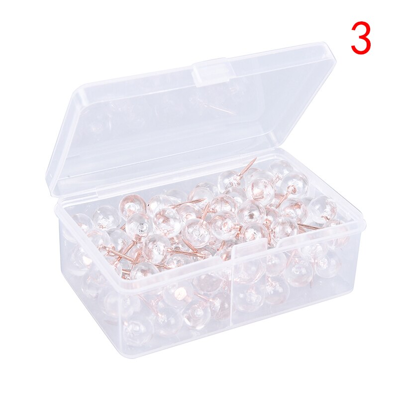 100pcs/box Acrylic Metal Map Tacks Push Pins Acryl... – Grandado