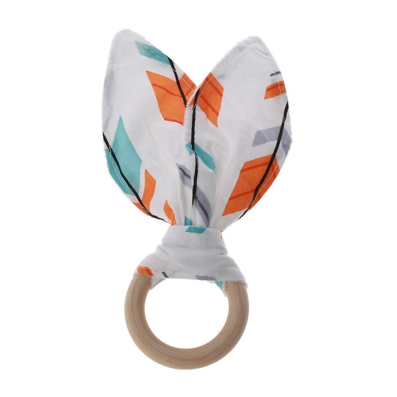 Baby Boy Girl Bunny Ear Teether Safe Organic Wood ... – Grandado