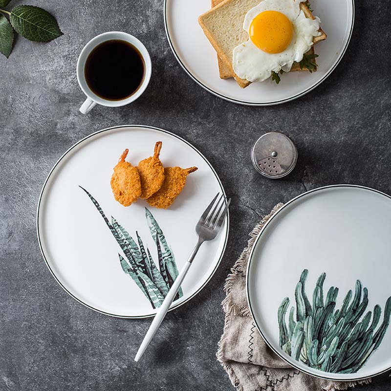 Scandinavian style underglaze Western food plate S... – Grandado