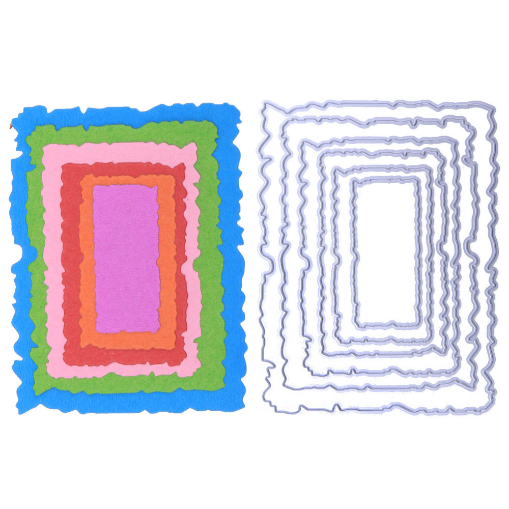 Overlapped Irregular Border Rectangle Frame Metal ... – Grandado