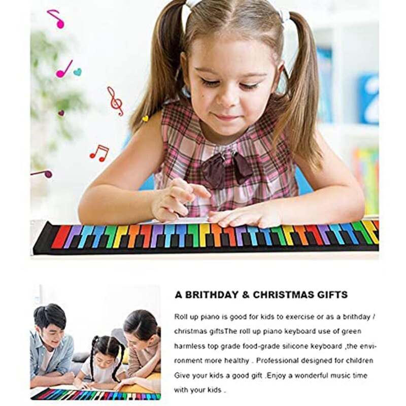 Piano enrollable para niños, Teclado de Piano de m... – Grandado