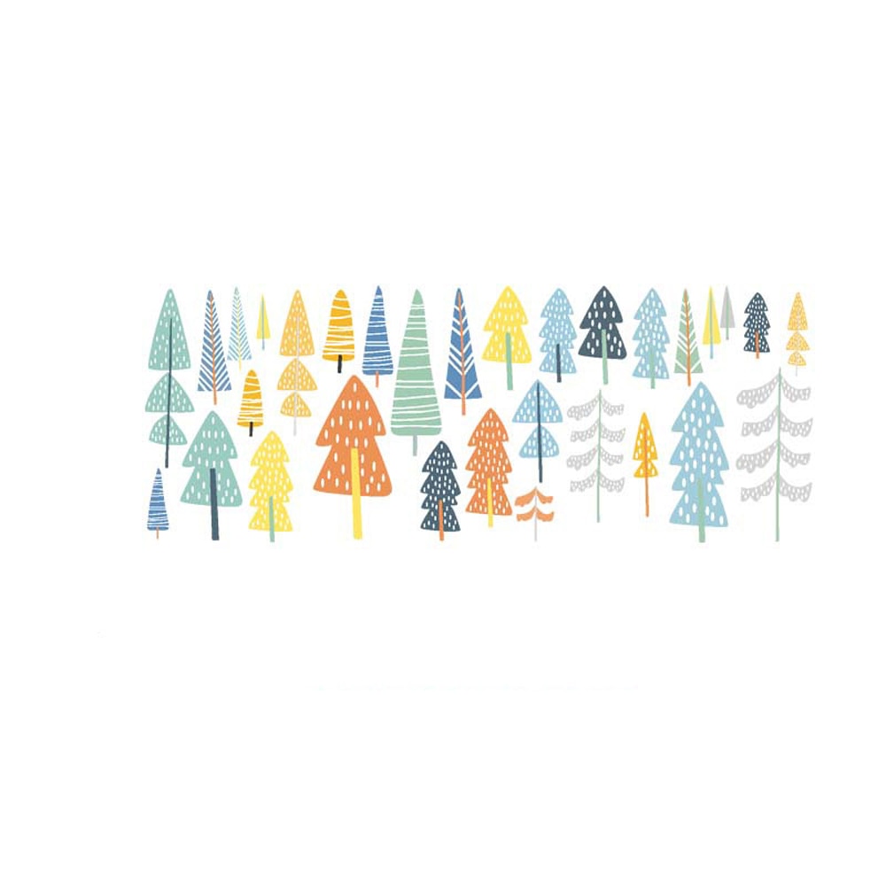 Nordic Style Forest Tree Color Wall Decals Woodlan... – Vicedeal