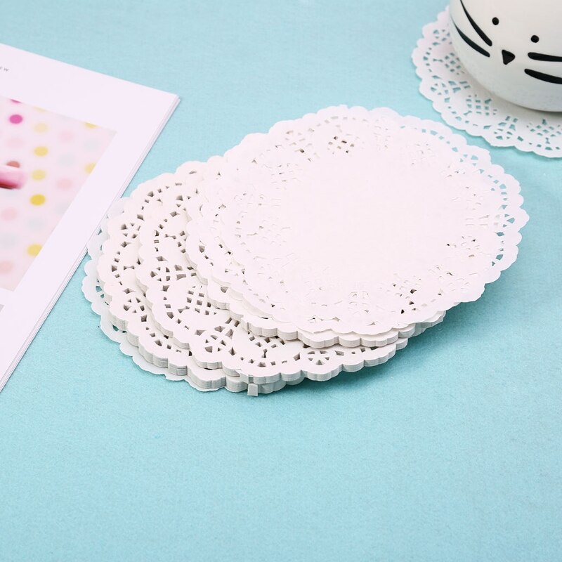 200Pcs Round Lace Paper Mats Coasters Placemats We... – Grandado