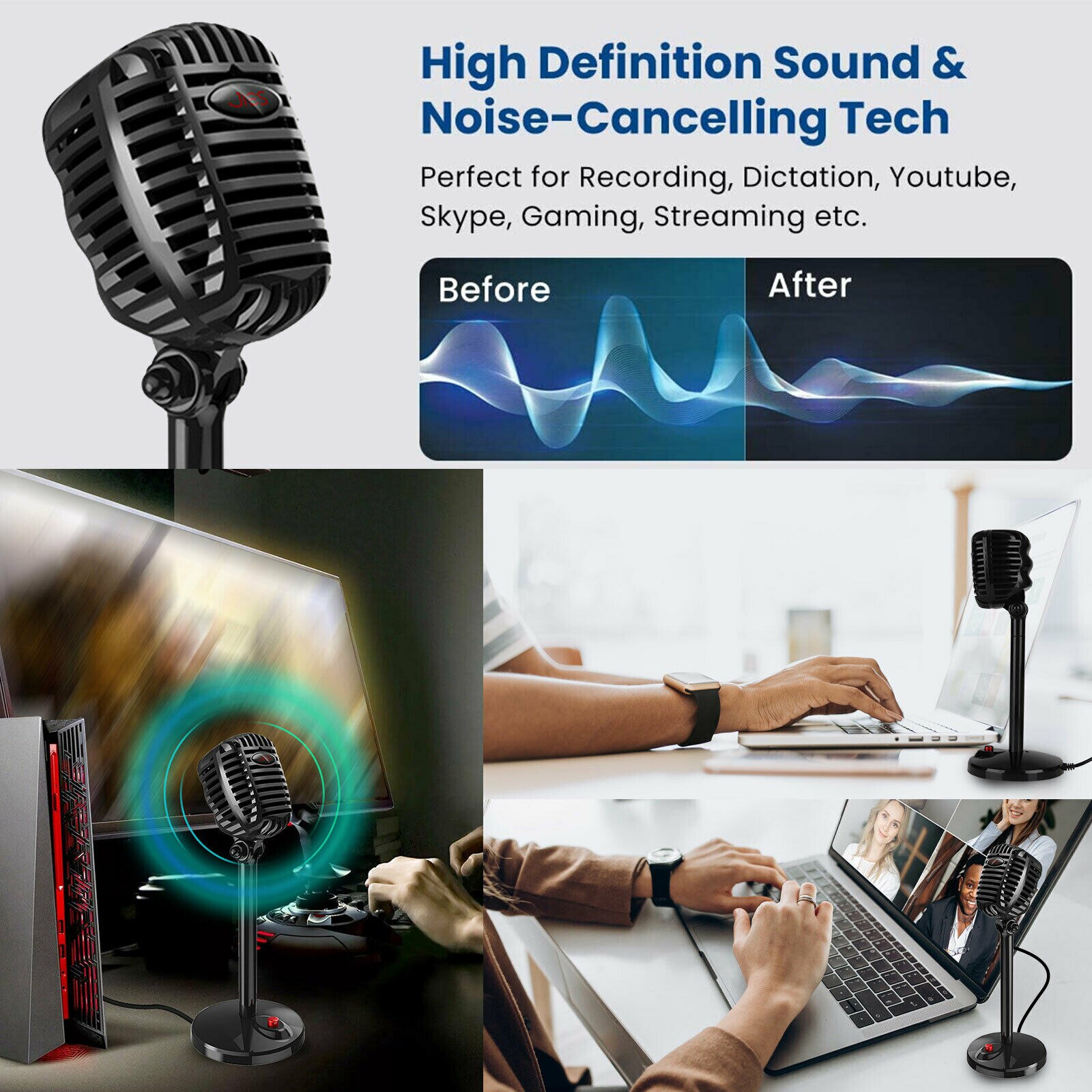 USB Microphone Recording Vocals Mic Podcast Speech... – Vicedeal