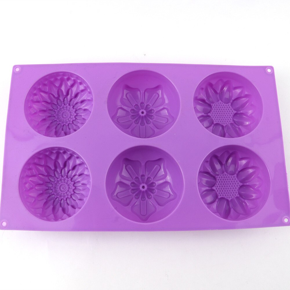 6 reikää kukka muotoinen silikonimuotti auringonku... – Grandado