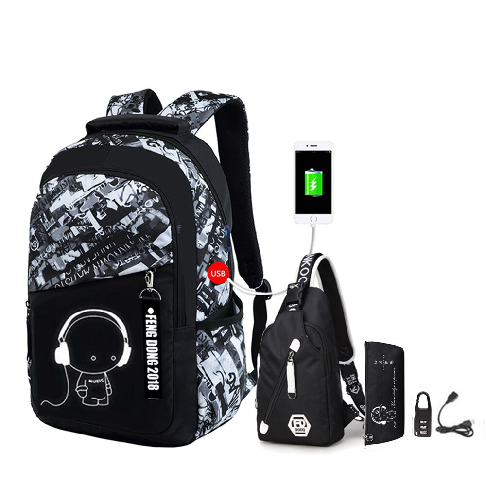 Waterproof School Backpack Bookbag Anime Luminous ... – Grandado