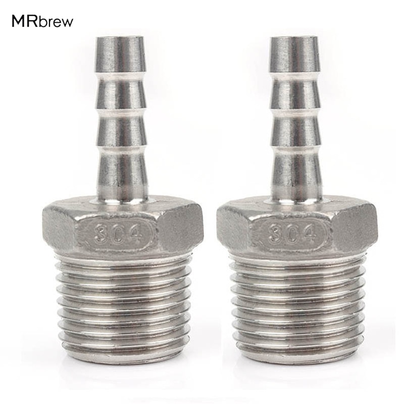 Homebrew 304 Edelstahl 1/2 "MPT Hexagon Schlauch Widerhaken 8mm 10mm ...