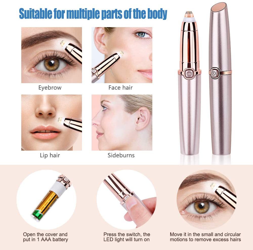 YBLNTEK Electric Eyebrow Trimmer Painless Eye Brow... – Vicedeal