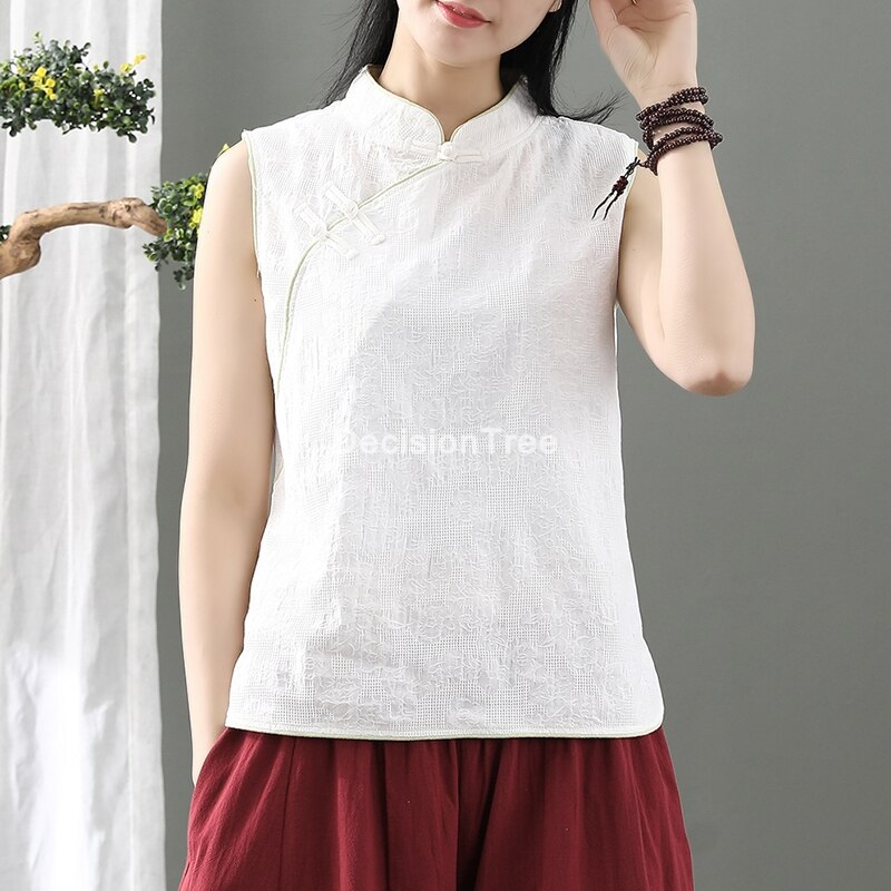 2022 embroidery qipao mandarin collar chinese vest... – Vicedeal