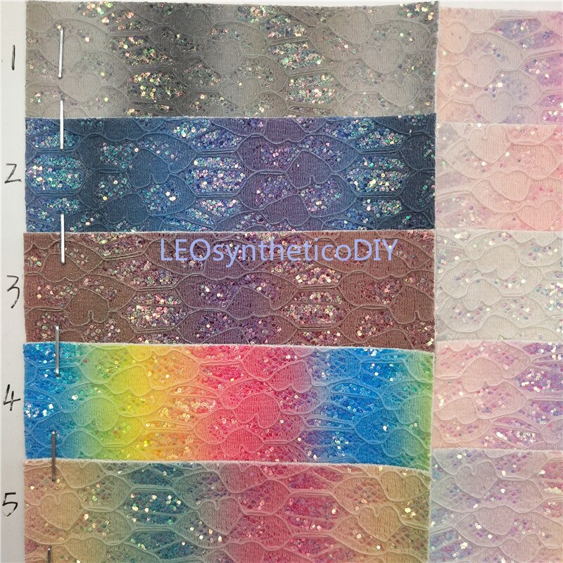 90X134CM Rainbow Glitter, Kant Glitter Stof, cuero... – Grandado