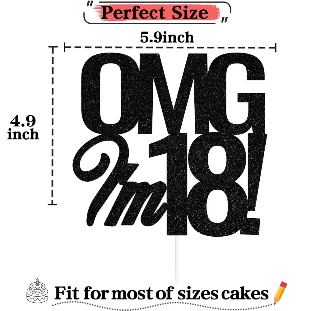 OMG Ik ben 18 30 40 50 60 jaar oud Cake Topper Hap... – Vicedeal