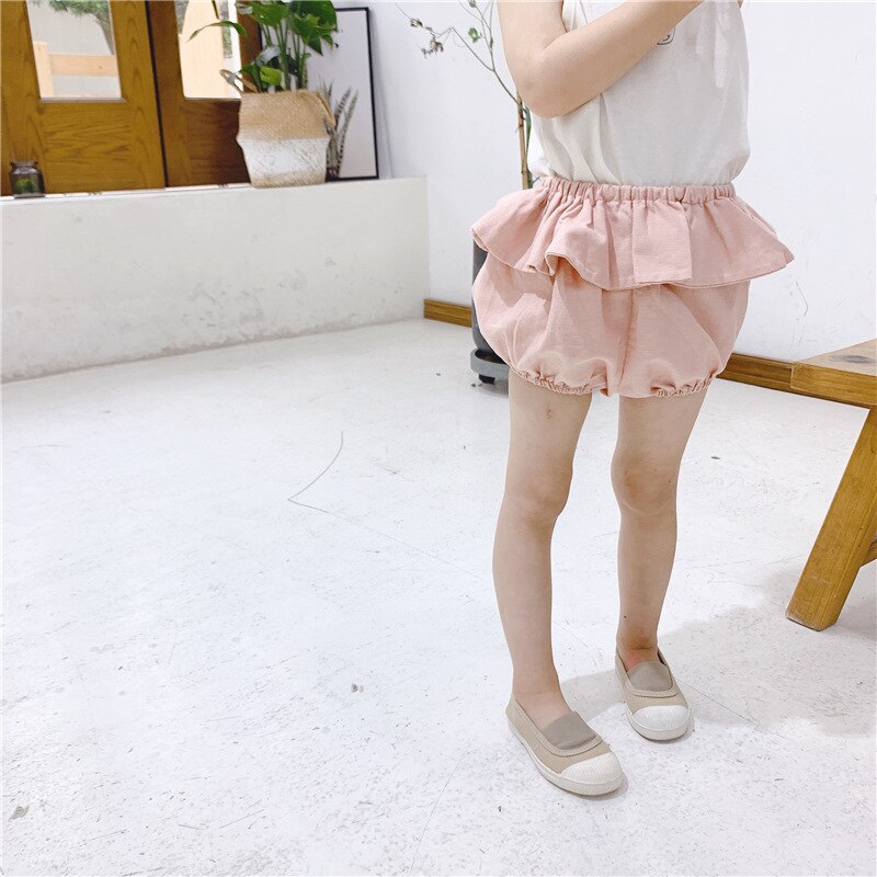 1-5Yrs girls shorts summer casual ruffles lace tod... – Vicedeal