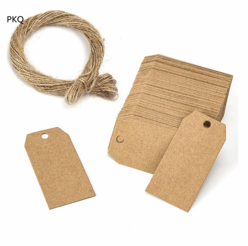 100PCS Natural Brown Kraft Paper Tags With 20M Jut... – Grandado