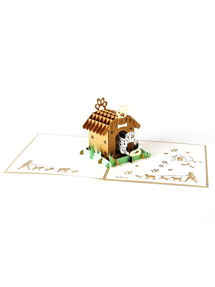 3x 3D Pops Up Card Dog House Cute Baby Pet Home Gr... – Vicedeal