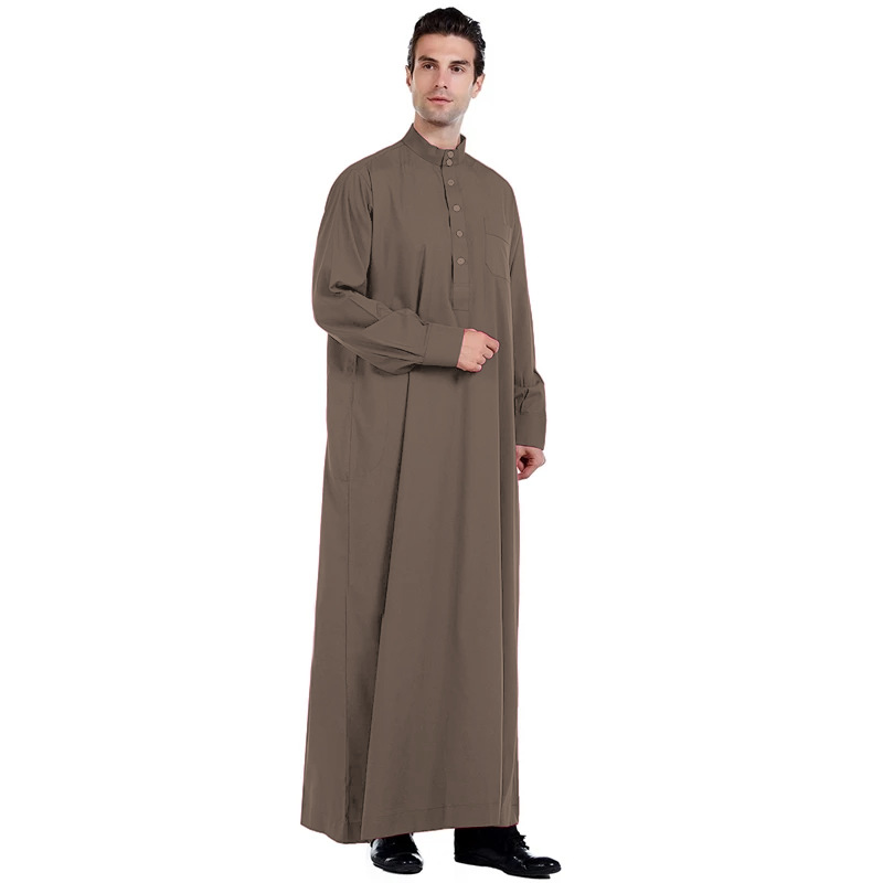 Solid Muslim Men Robe Kaftan Abaya Pakistan Jubba ... – Grandado