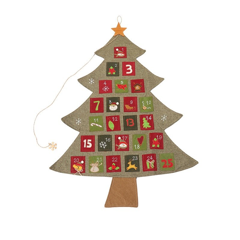 Christmas Tree Advent Countdown Calendars Linen Ha... – Vicedeal