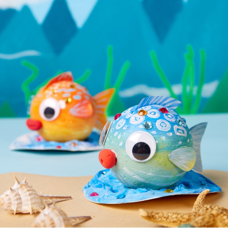 DIY Craft for Kids Handmade Foam Bubble Fish Drawi... – Vicedeal