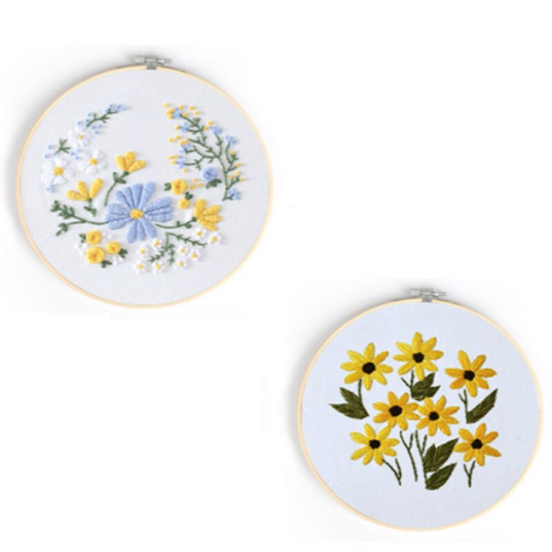 2 Pack Embroidery Starter Kit, Stamped Embroidery ... – Grandado