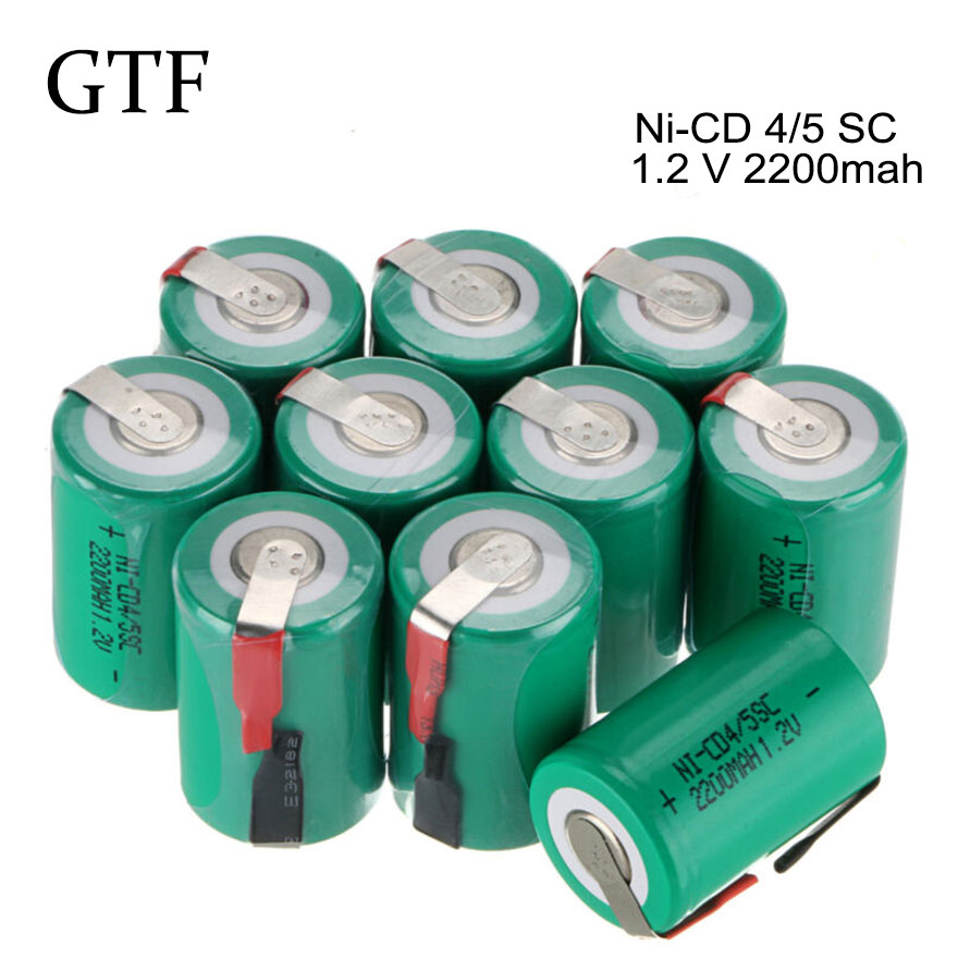 GTF 1/2/6/10/20 piezas 4/5 Sub C SC ni-cd 2200mAh ... – Grandado