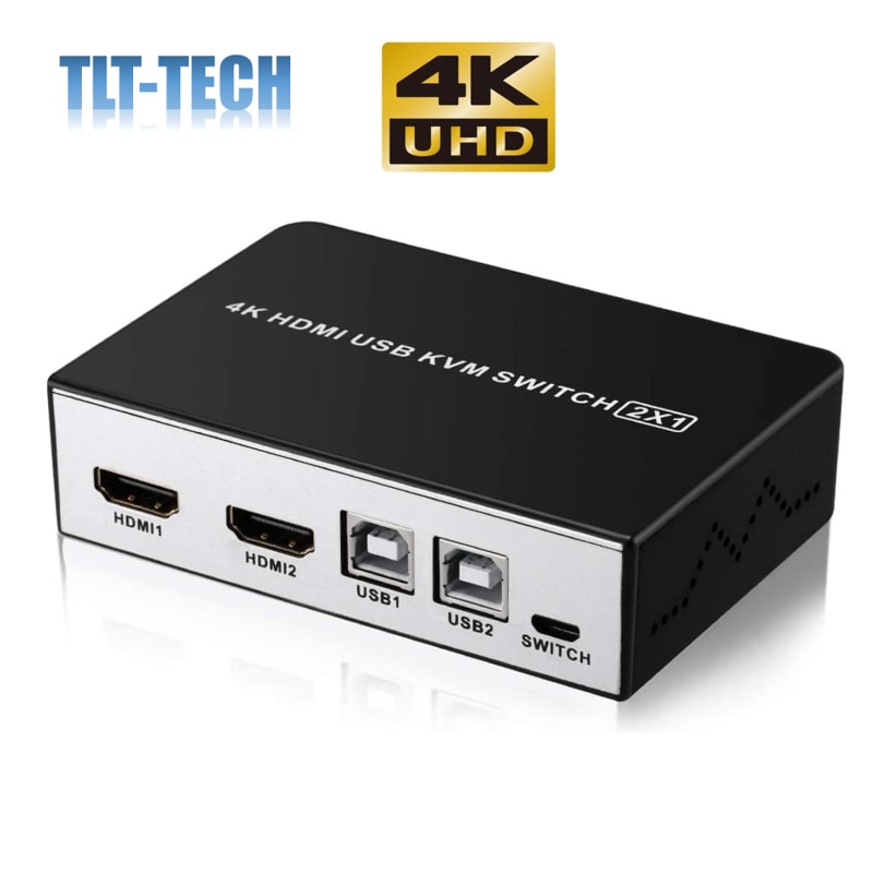 4K HDMI USB KVM Switch 2 Port HDMI KVM Selector fo... – Grandado