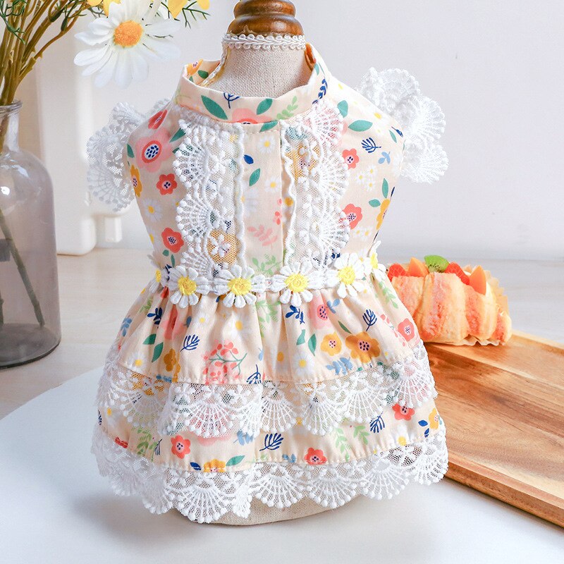 Floral Lace Dog Princess Dresses for Small Dogs Su... – Vicedeal