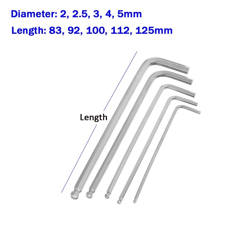 (5pcs/ set) 2-5mm Hex Wrench set Screwdriver Hex K... – Grandado