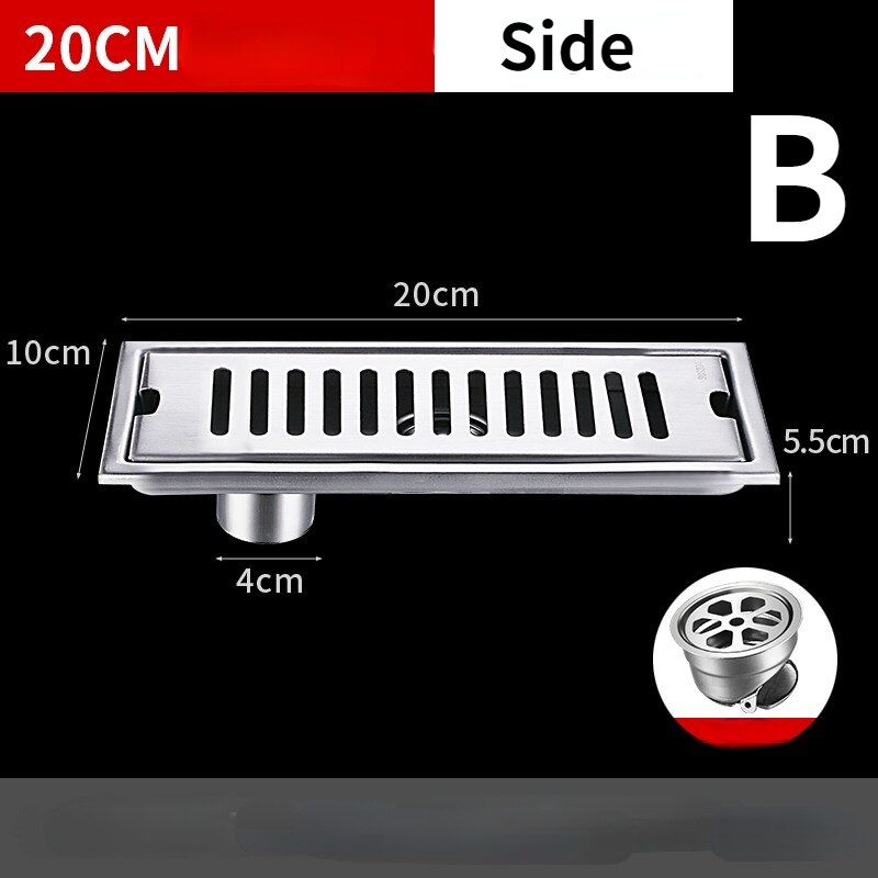 Stainless steel Long Square shower floor drain cov... – Vicedeal