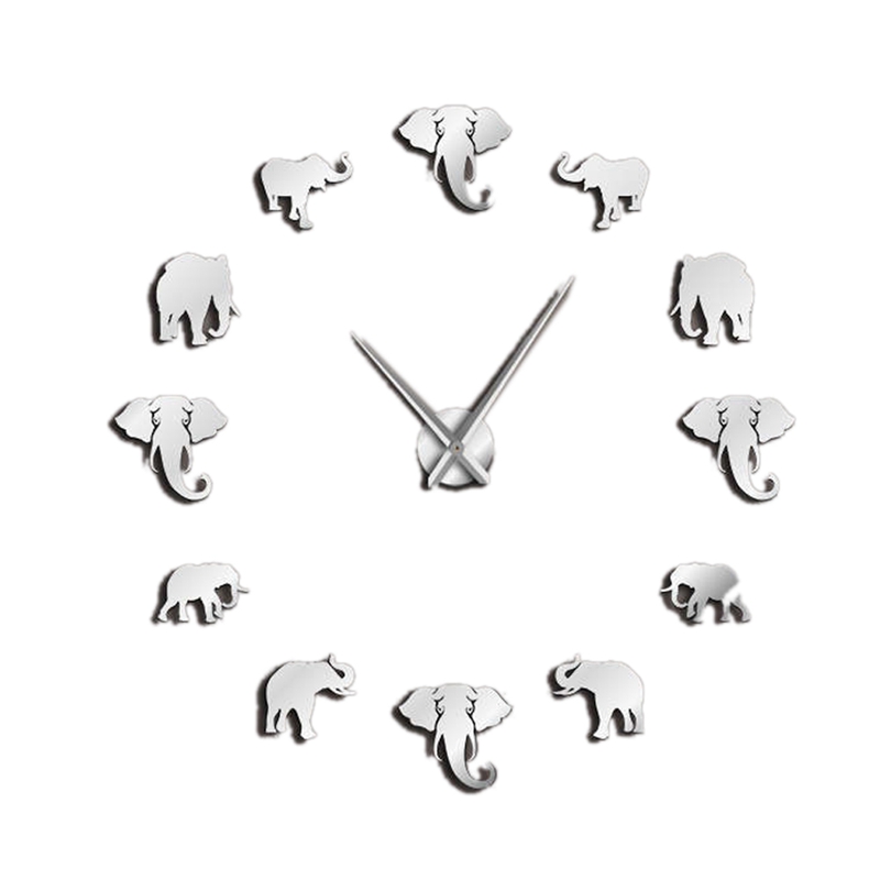Jungle Animals Elephant Diy Large Wall Clock Home ... – Grandado