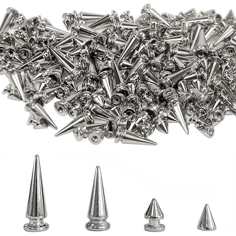 200 Sets Zilver Cone Spikes Meerdere Maten Schroef... – Grandado
