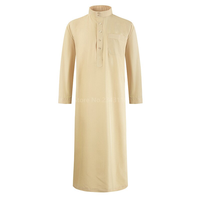 Middle East Muslim Jubba Thobe Abaya for Men Solid... – Grandado