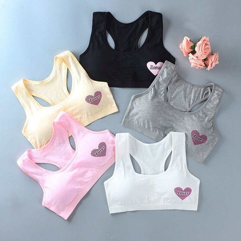 5pcs/Lot Cotton Young Girls Training Bra 8-18 Year... – Grandado