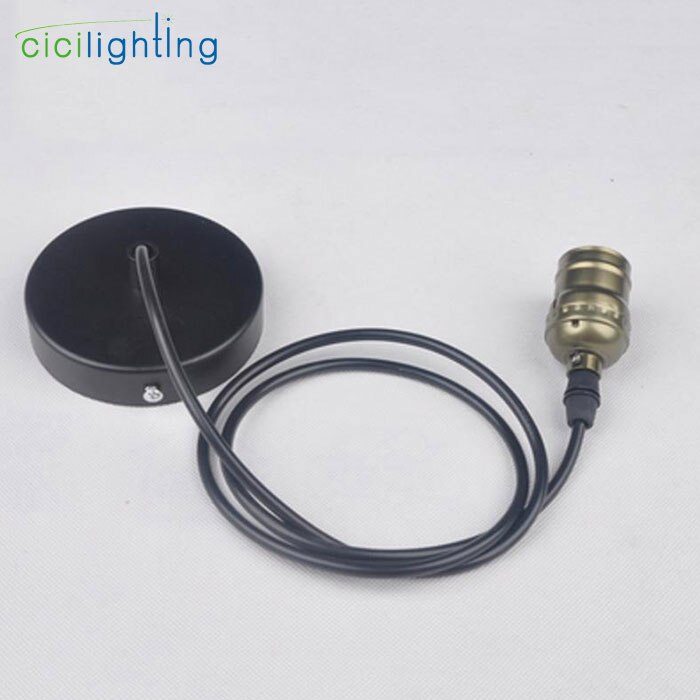 Vintage hardwired E27 base socket + 110cm wire pen... – Grandado