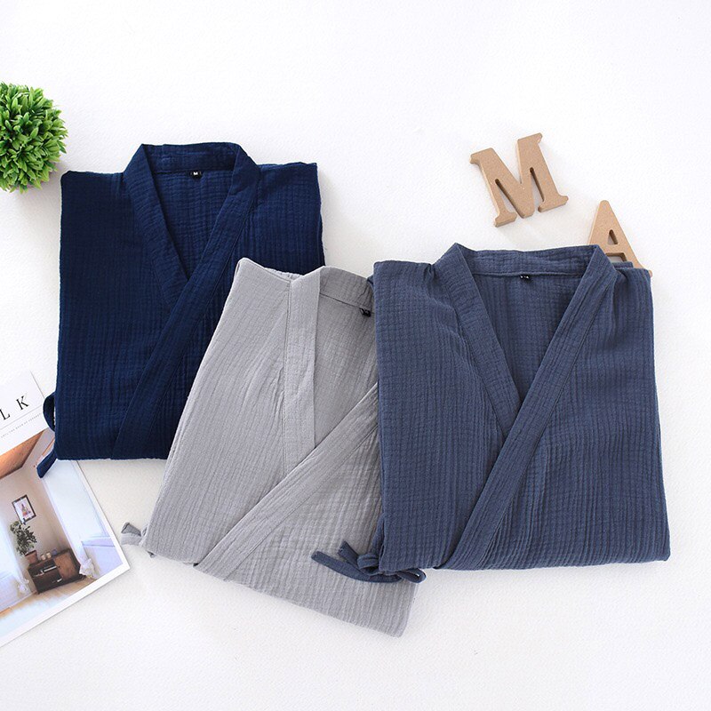 Spring And Autumn Men Night Robes Comfort Loose Ki... – Grandado