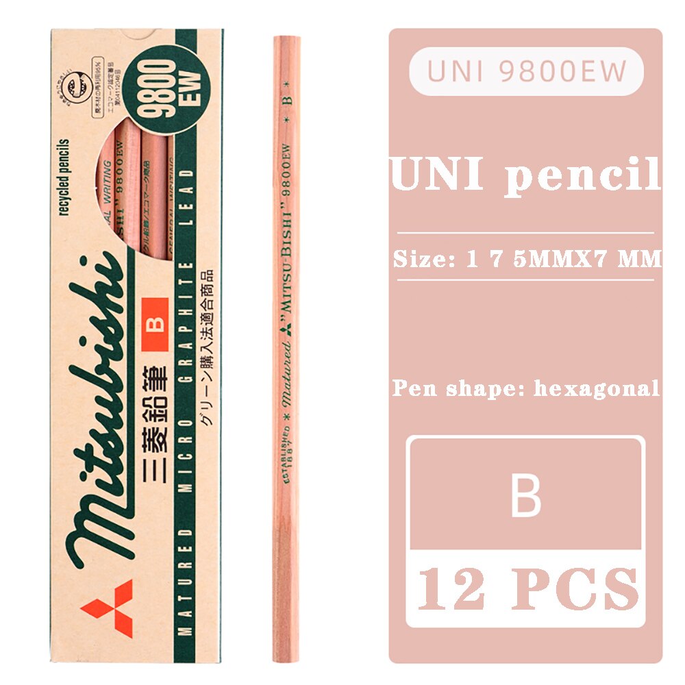 Uni Mitsubishi 9800EW Hb/2B/B Potloden Hout Body M... – Grandado