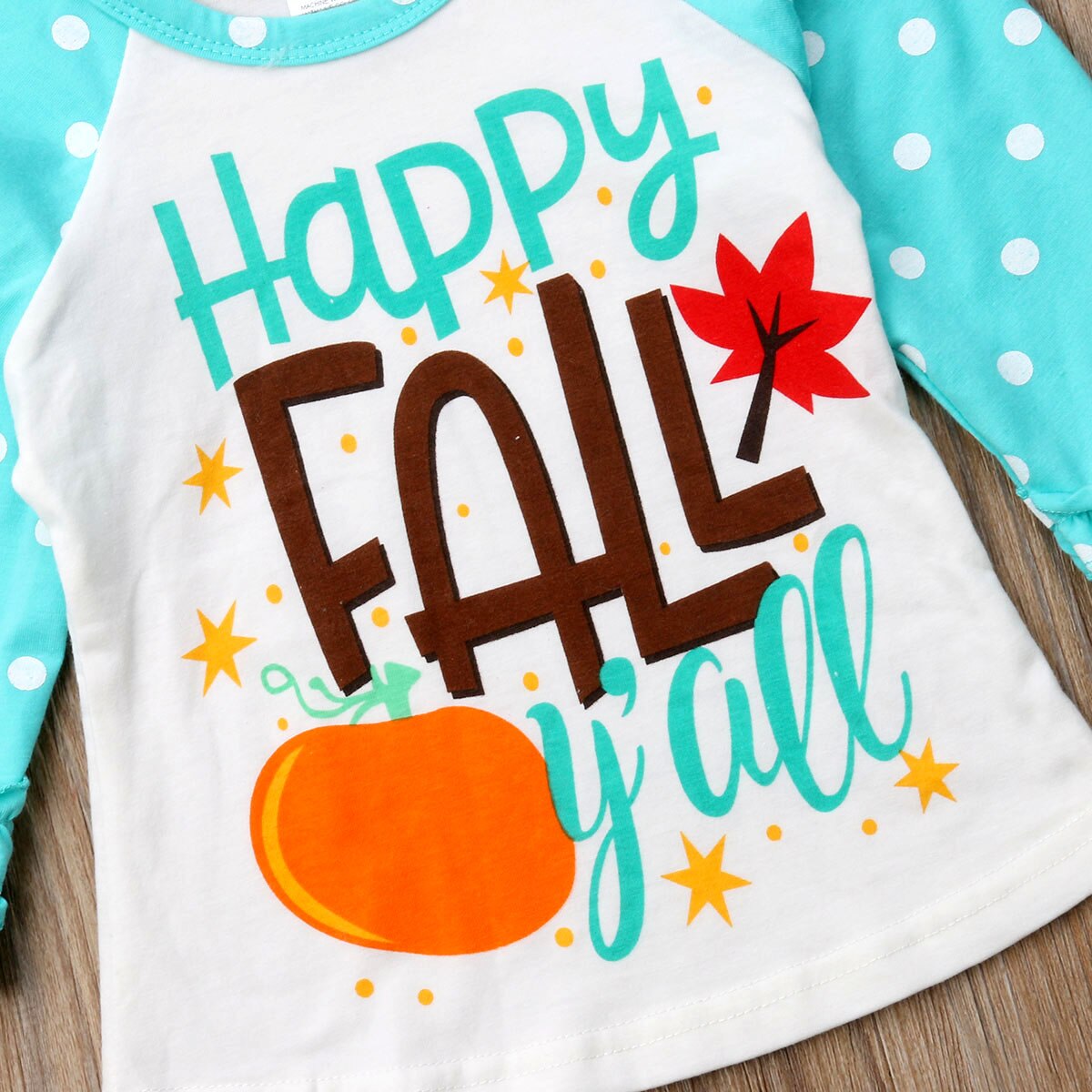 Toddler Baby Girl Happy Fall Pattern Long Sleeve R... – Grandado
