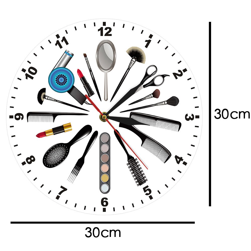 Haircut Studio Colorful Printed Acrylic Wall Clock... – Grandado