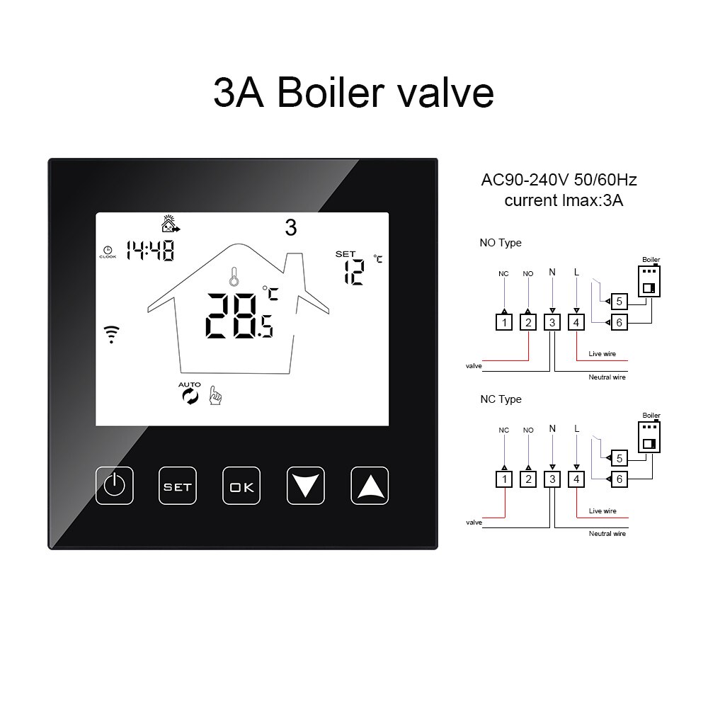 3A 16A WIFI Floor Heating Thermostat Boiler Valve ... – Grandado