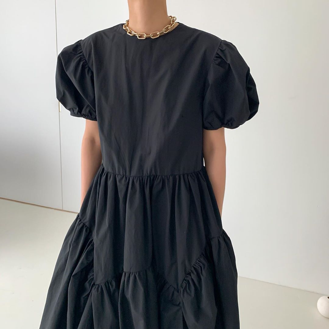 Korean Sweet Short Sleeve Long Dresses Casual Summ... – Grandado