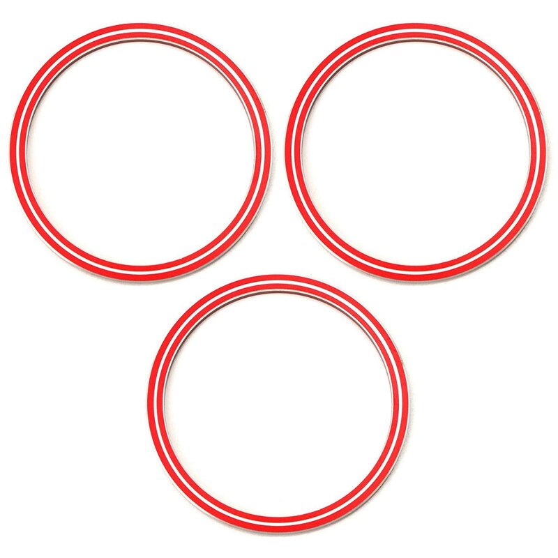 3Pc Red AC Control Outer Ring Covers for Subaru WRX, STI, Impreza ...